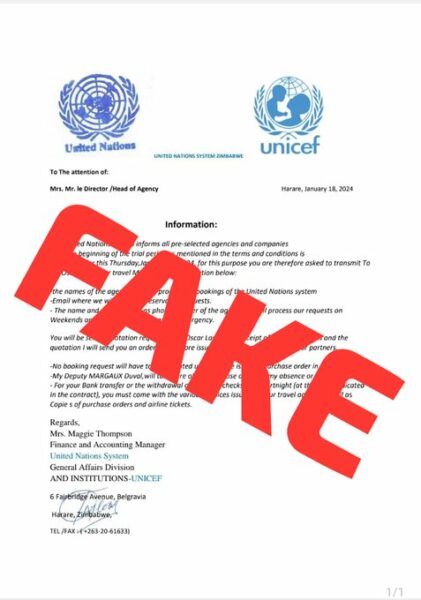 Beware of travel scam targeting local travel agencies and UNICEF ...